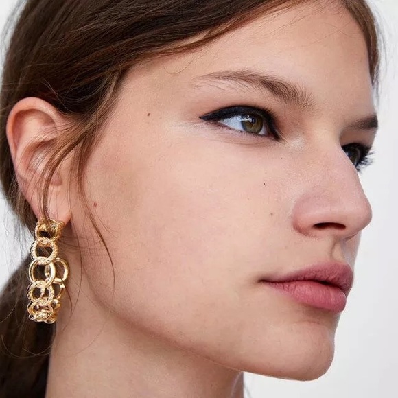 Zara | Jewelry | Zara Chain Hoops | Poshmark